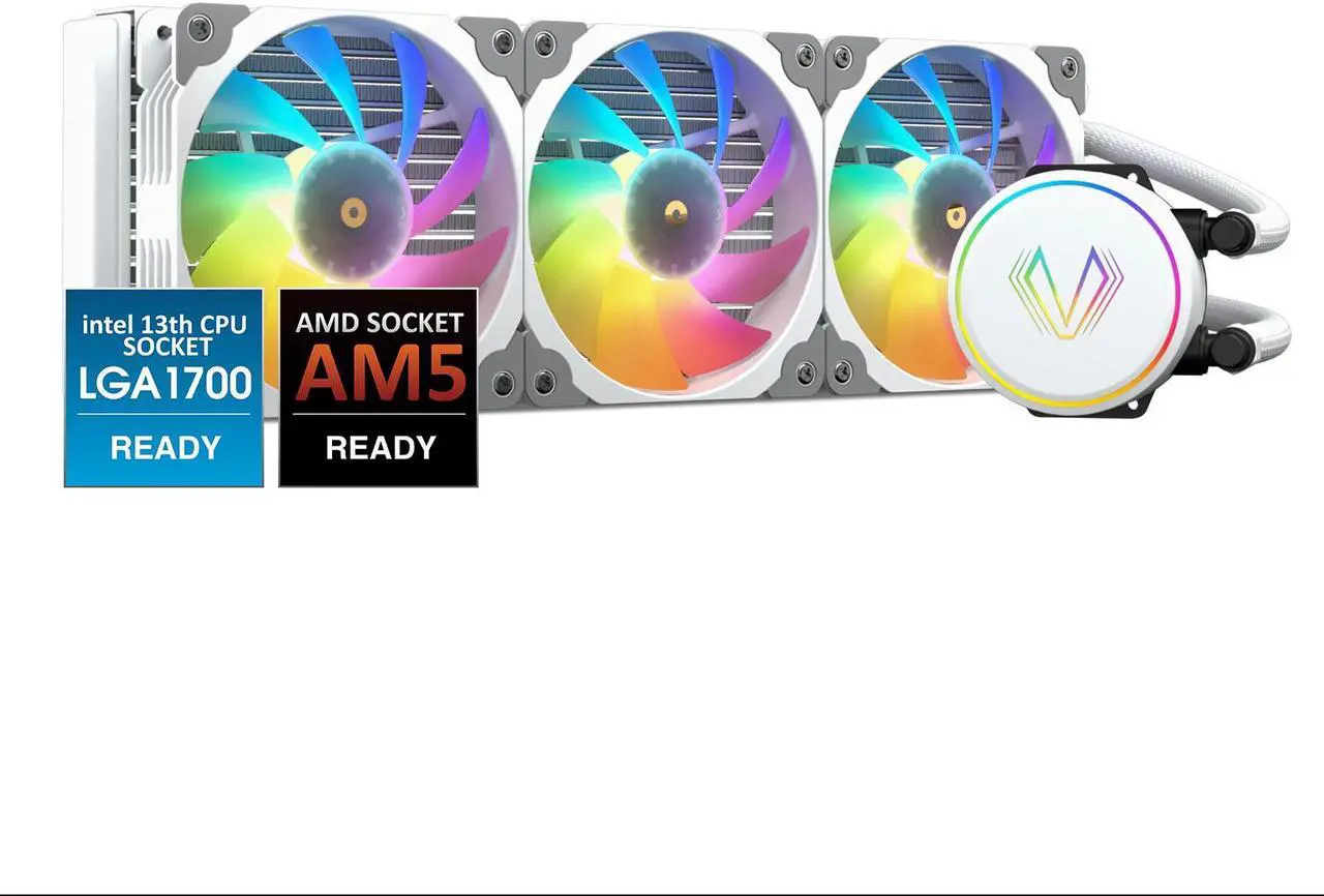 Vetroo V360 Liquid CPU Cooler, 3X 120mm Addressable RGB FDB & PWM Fans ...