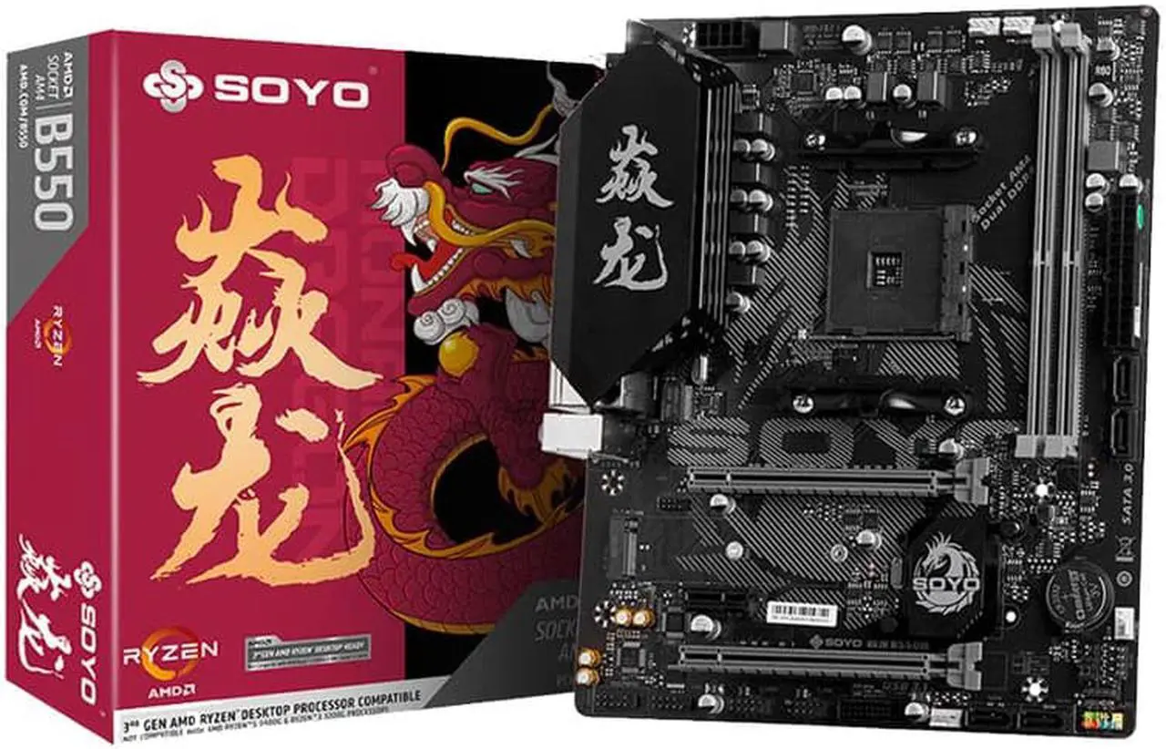 SOYO Monarch Dragon AMD B550M Gaming Motherboard USB3.1 M.2 Nvme Sata3 ...