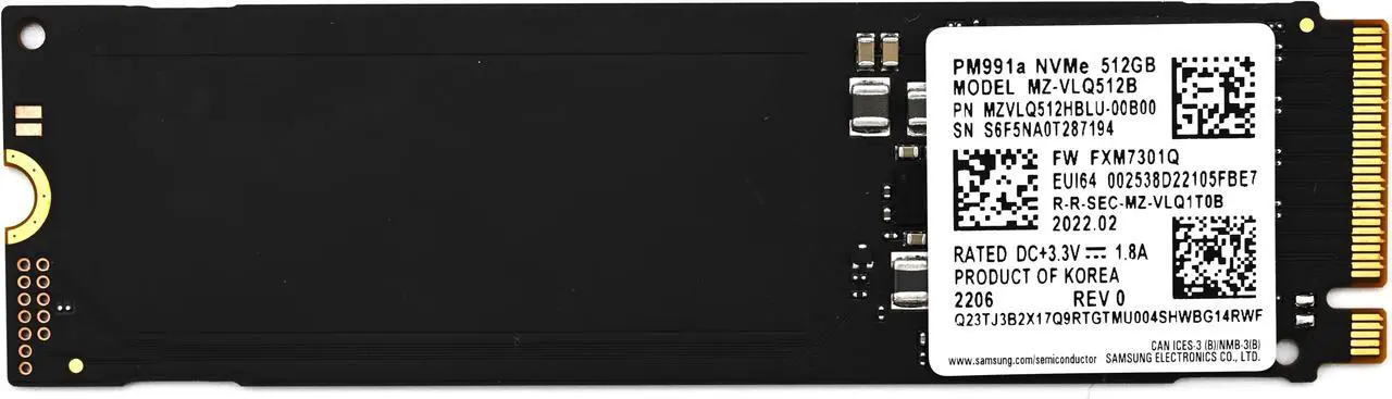 Samsung 512GB PM991a M.2 PCIe 3.0x4 NVMe SSD 2280 Solid State 3100 MB/s ...