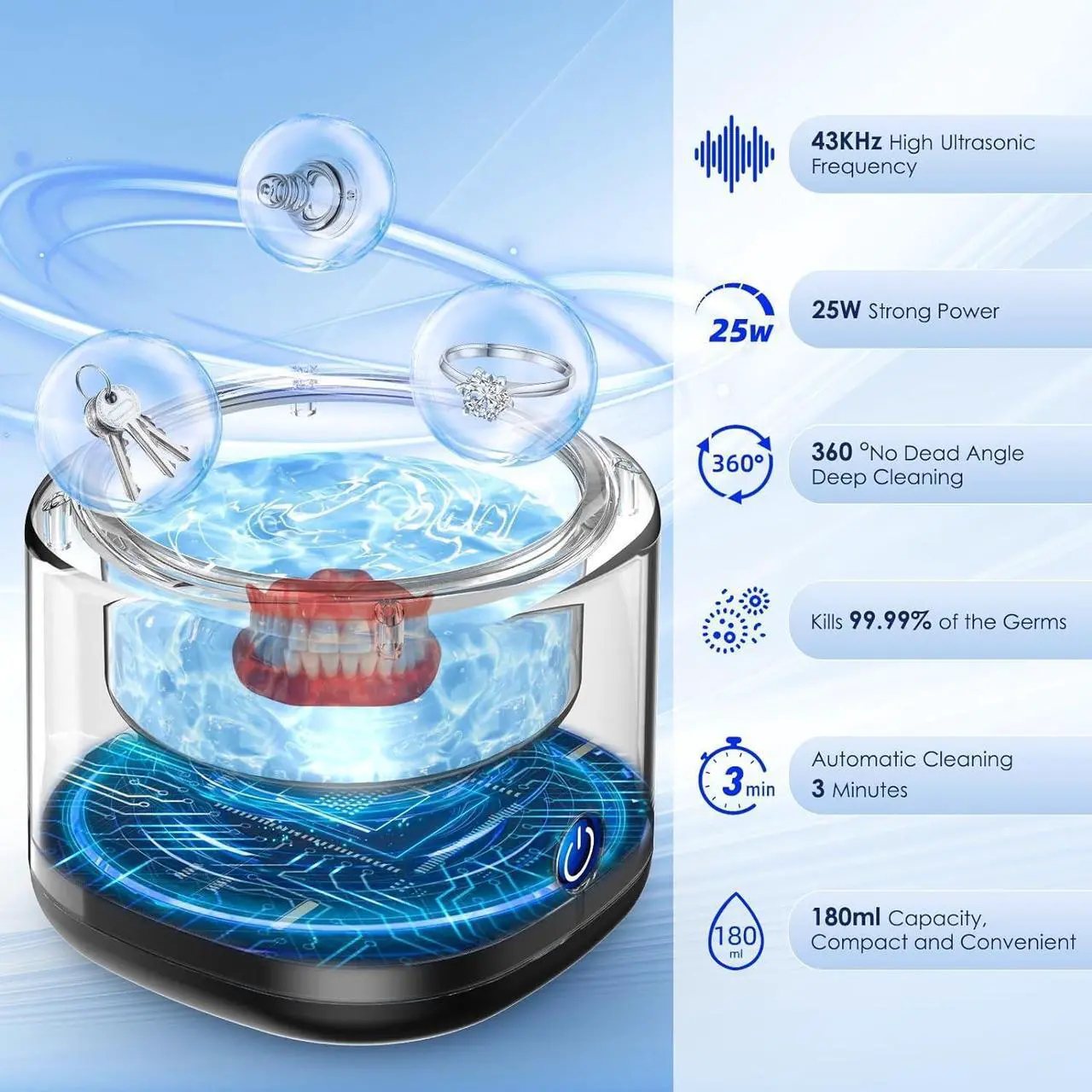 Raymnmod Ultrasonic Cleaner for Dentures, Invisalign, Mouth Guard ...