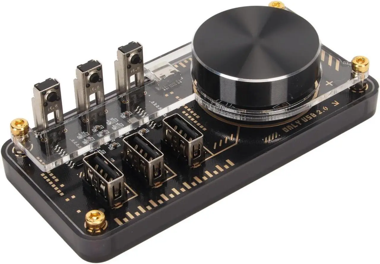 Heayzoki EDC Essential Hub, USB Volume Control, Multimedia USB Controller Knob, USB Hub with ...