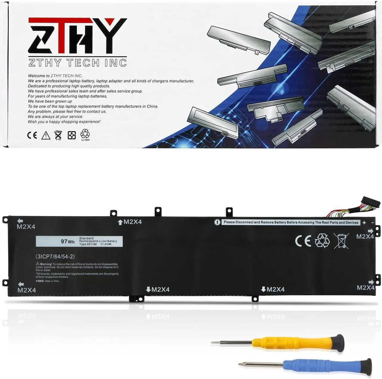 ZTHY 97Wh 4K1VM Laptop Battery Replacement for Dell G7 17 7700 Gaming ...