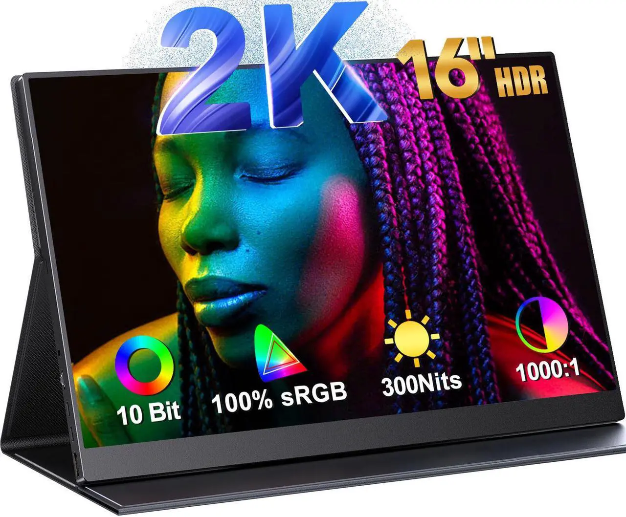 UPERFECT 16.1" 2K QHD Portable Monitor for laptop 100% sRGB HDR IPS 16: ...