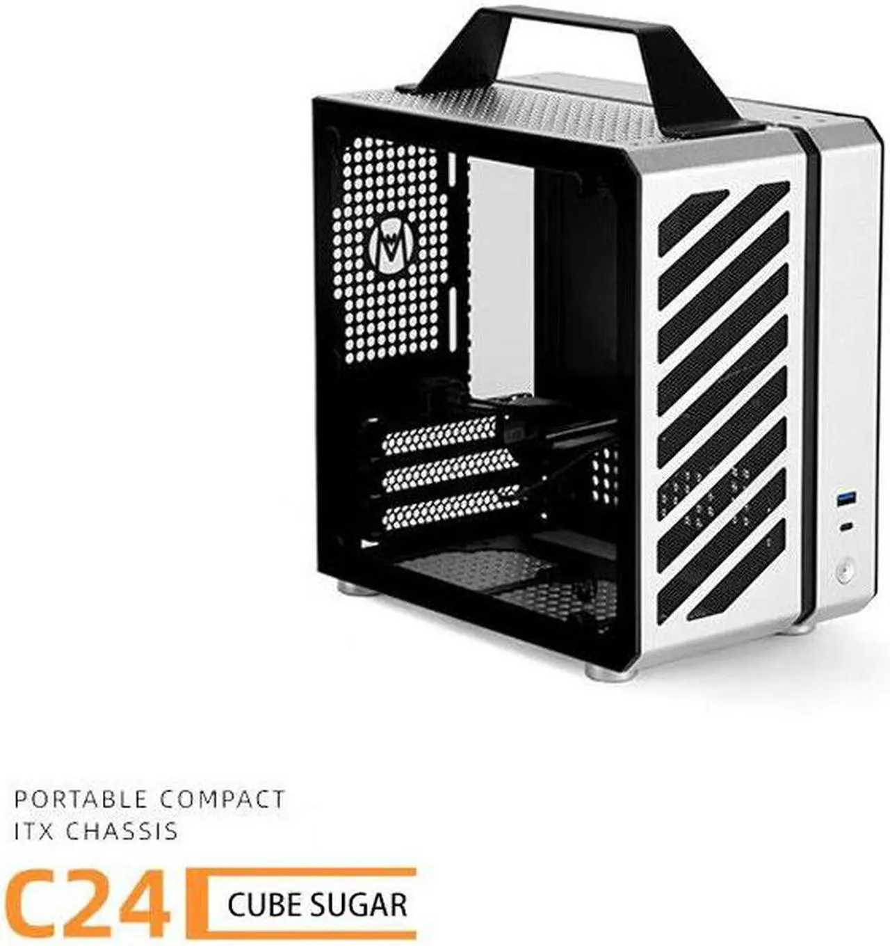 Mechanic Master C24 Small Cube Sugar Mini-ITX Chassis / Alumium / Steel / Temered Glass ITX ...