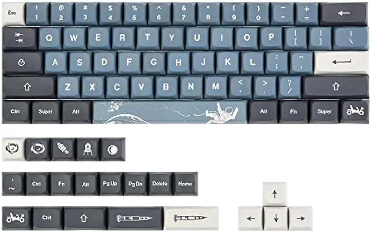 Mosptnspg Apollo XDA Keycaps 60 Percent, 83-Keys PBT Dye Sublimation ...