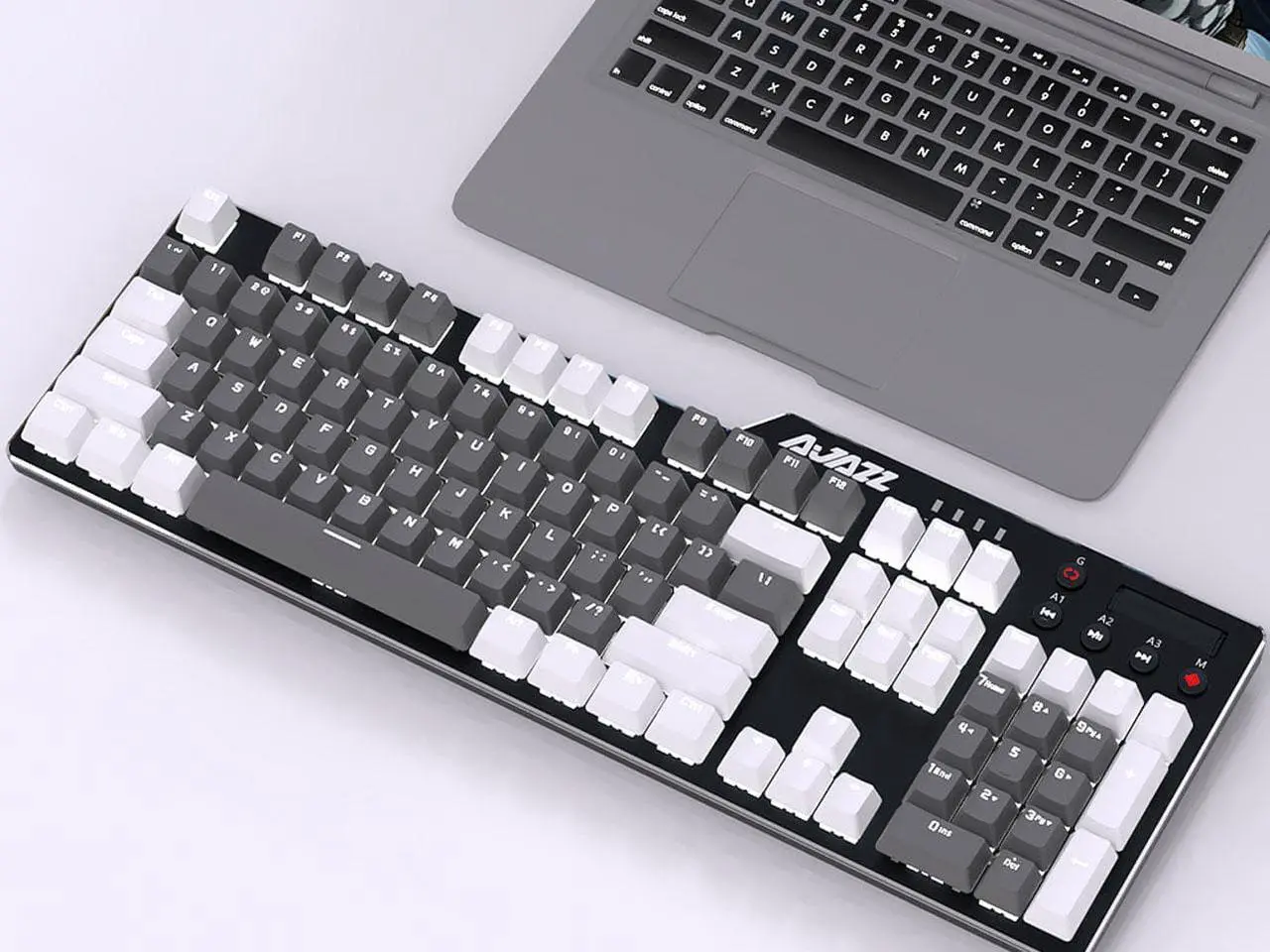 AJAZZ AK35i Mechanical Gaming Keyboard, 104 Keys with 6 Multimedia Keys ...