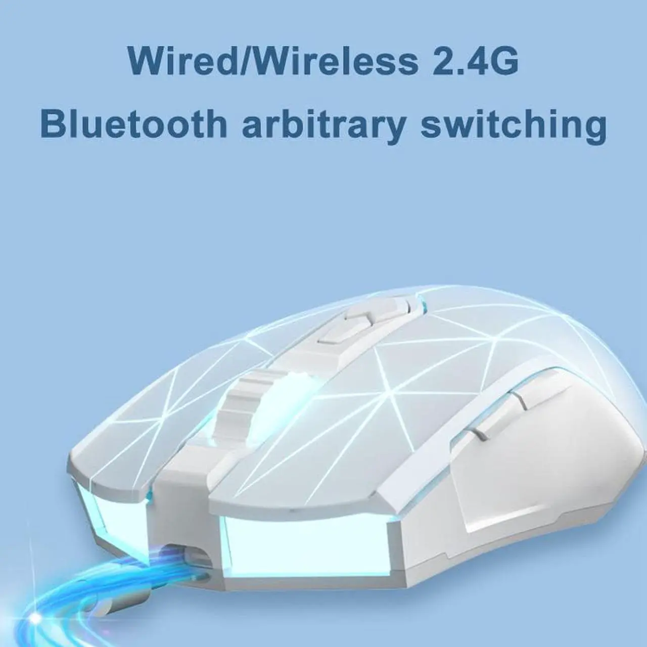 Ajazz Aj52Pro RGB 2.4G Wireless Gaming Mouse Rechargeable Bluetooth ...