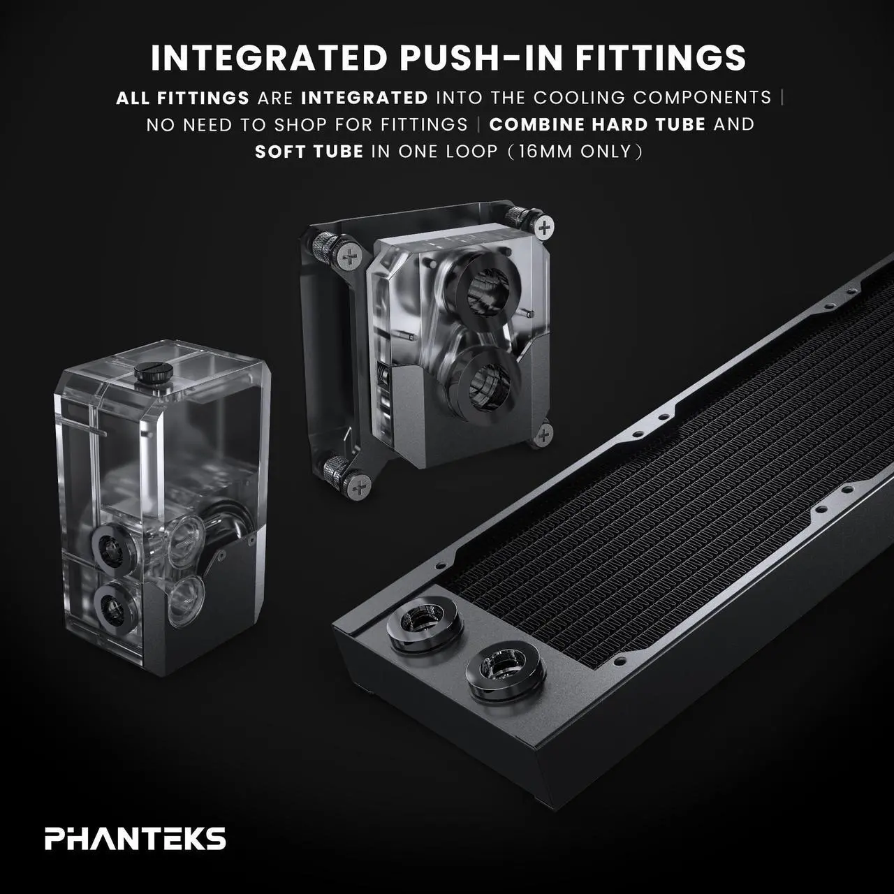 Phanteks Glacier EZ-Fit 360 D30-KIT, Complete DIY Water-Cooling Kit ...