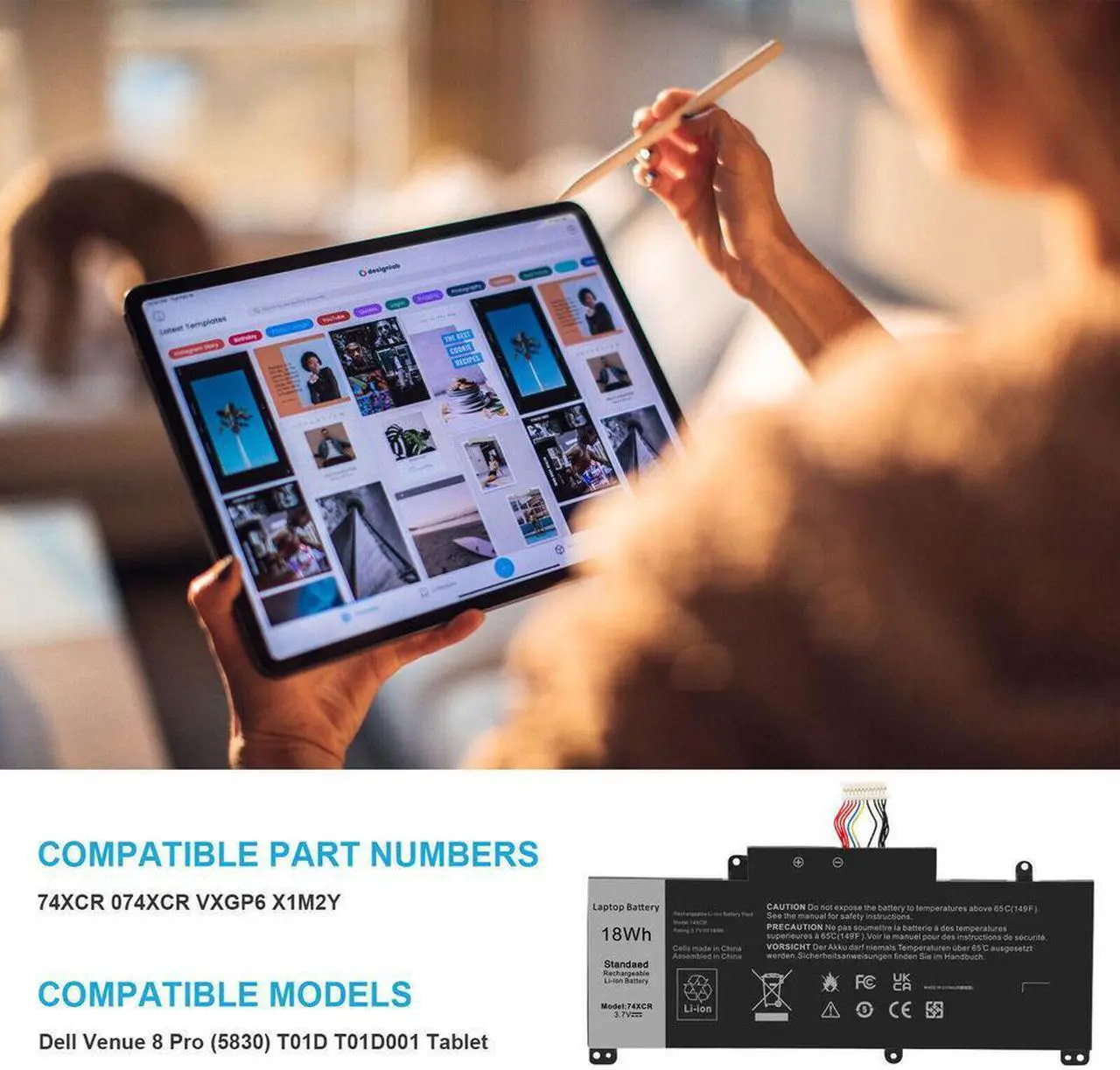 18Wh 3.7V Battery for Dell Venue 8 Pro 5830 Tablet - Newegg.com