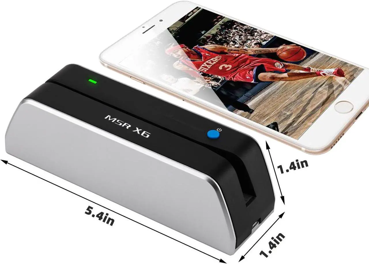 Deftun MSR X6(BT) Bluetooth Magnetic Credit Card Reader Writer Encoder ...