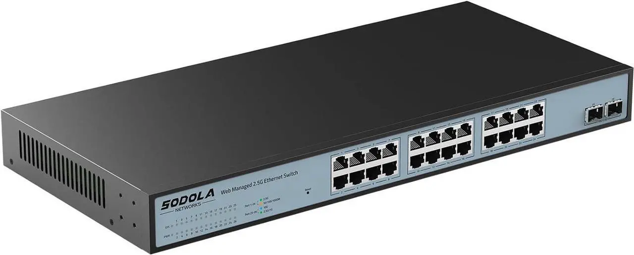 16 Port 2.5G Web Managed Switch,16 x 2.5G Base-T Ports, 2 x 10G SFP+ ...