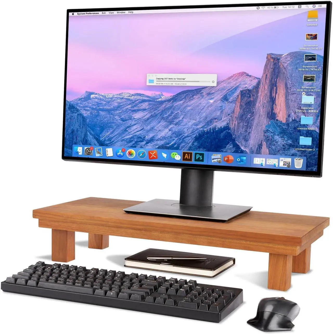 Bulete Cherry Wood Monitor Stand Riser for Desk, 24 Inch Desktop ...