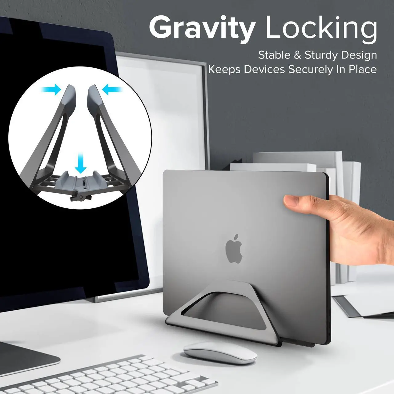 Elestoria Vertical Laptop Stand Holder- Adjustable Laptop Holder ...