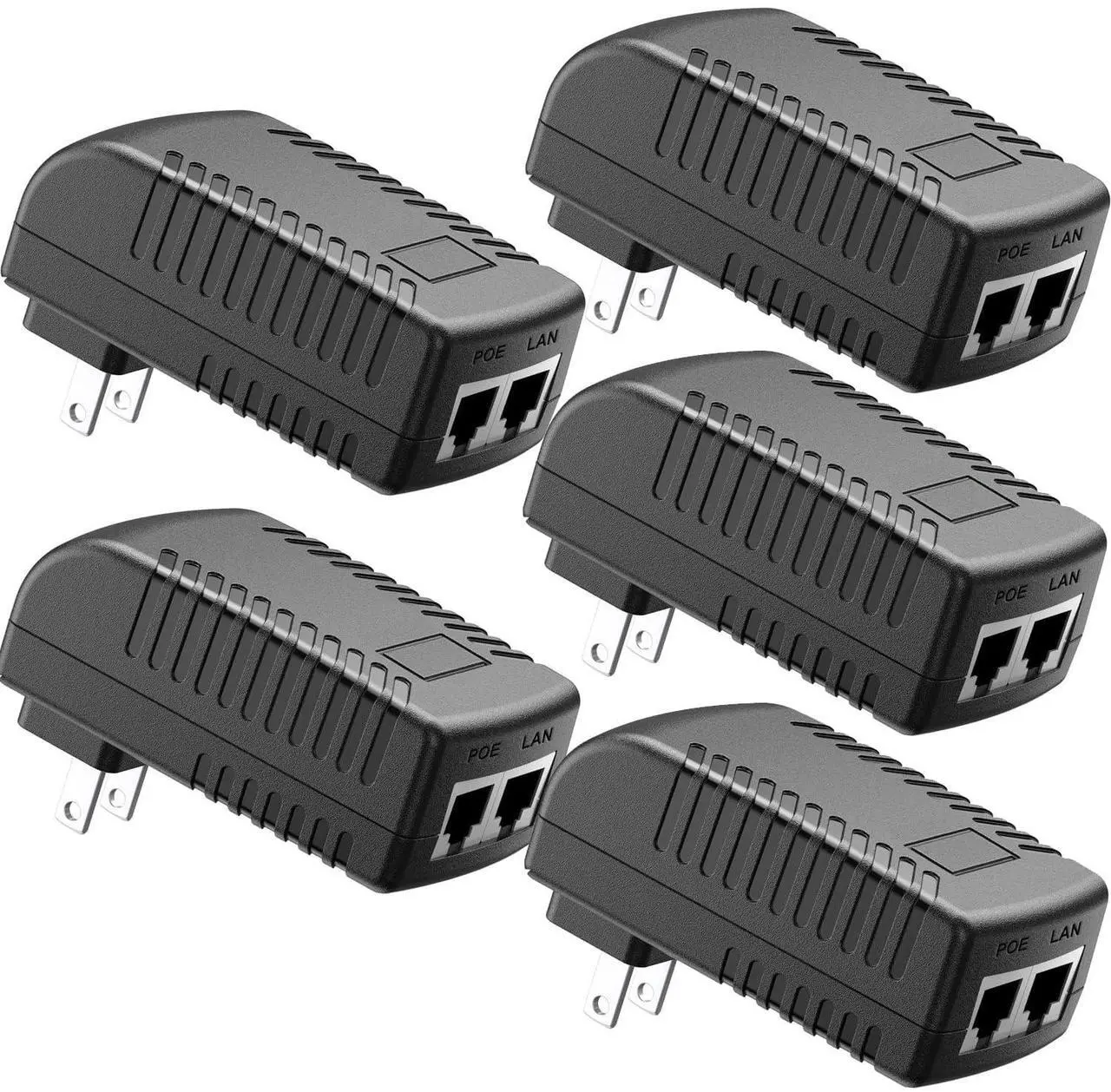 48V Wall PoE Injector, 10/100Mbps, 48 Volt 0.5A 24W PoE Adapter Power ...