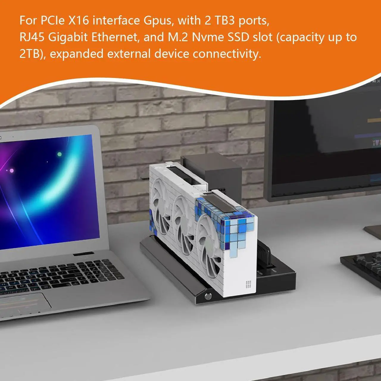 External GPU Dock, USB4.0 40Gbps GPU Enclosure with TB3, M.2 NVMe ...