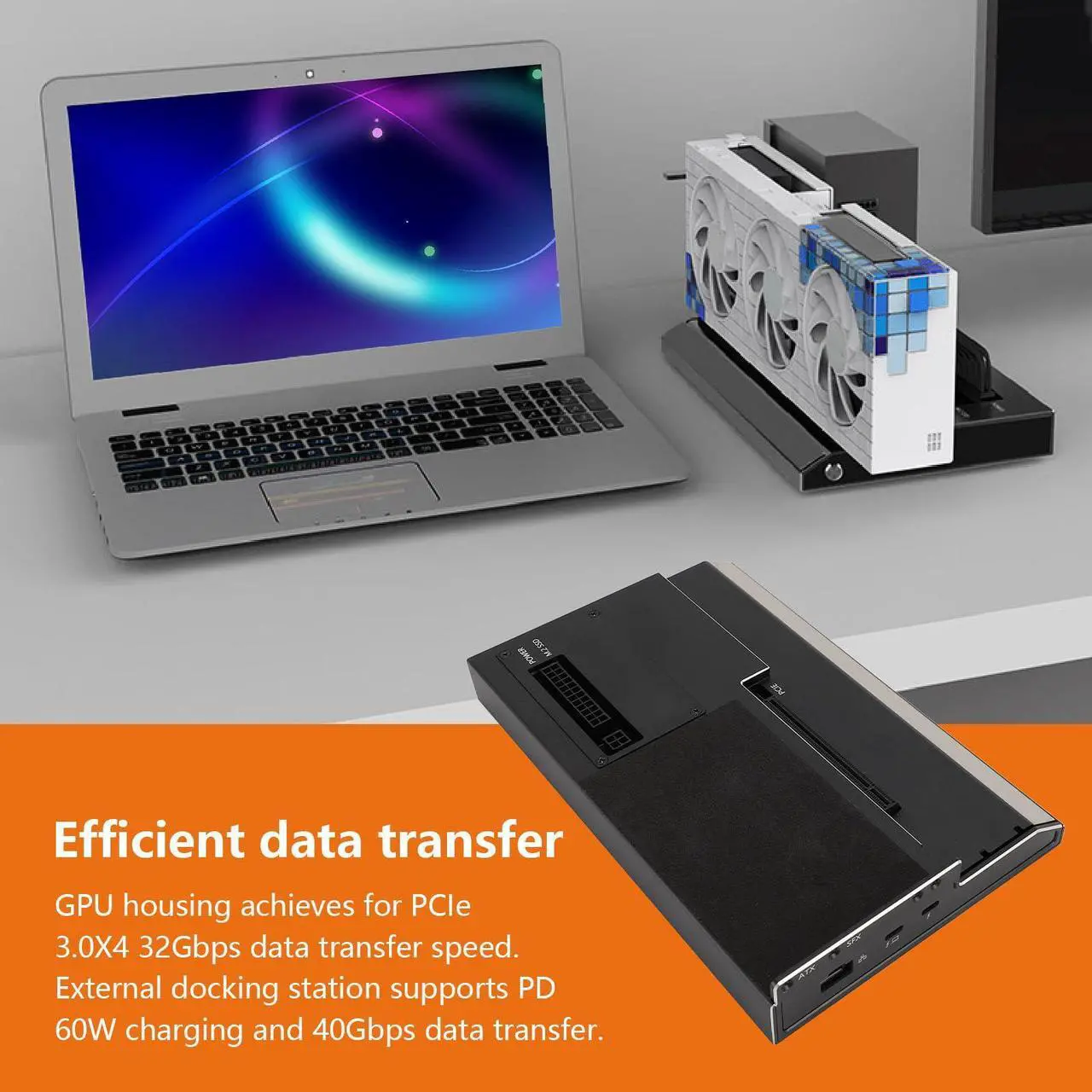 External GPU Dock, USB4.0 40Gbps GPU Enclosure with TB3, M.2 NVMe ...