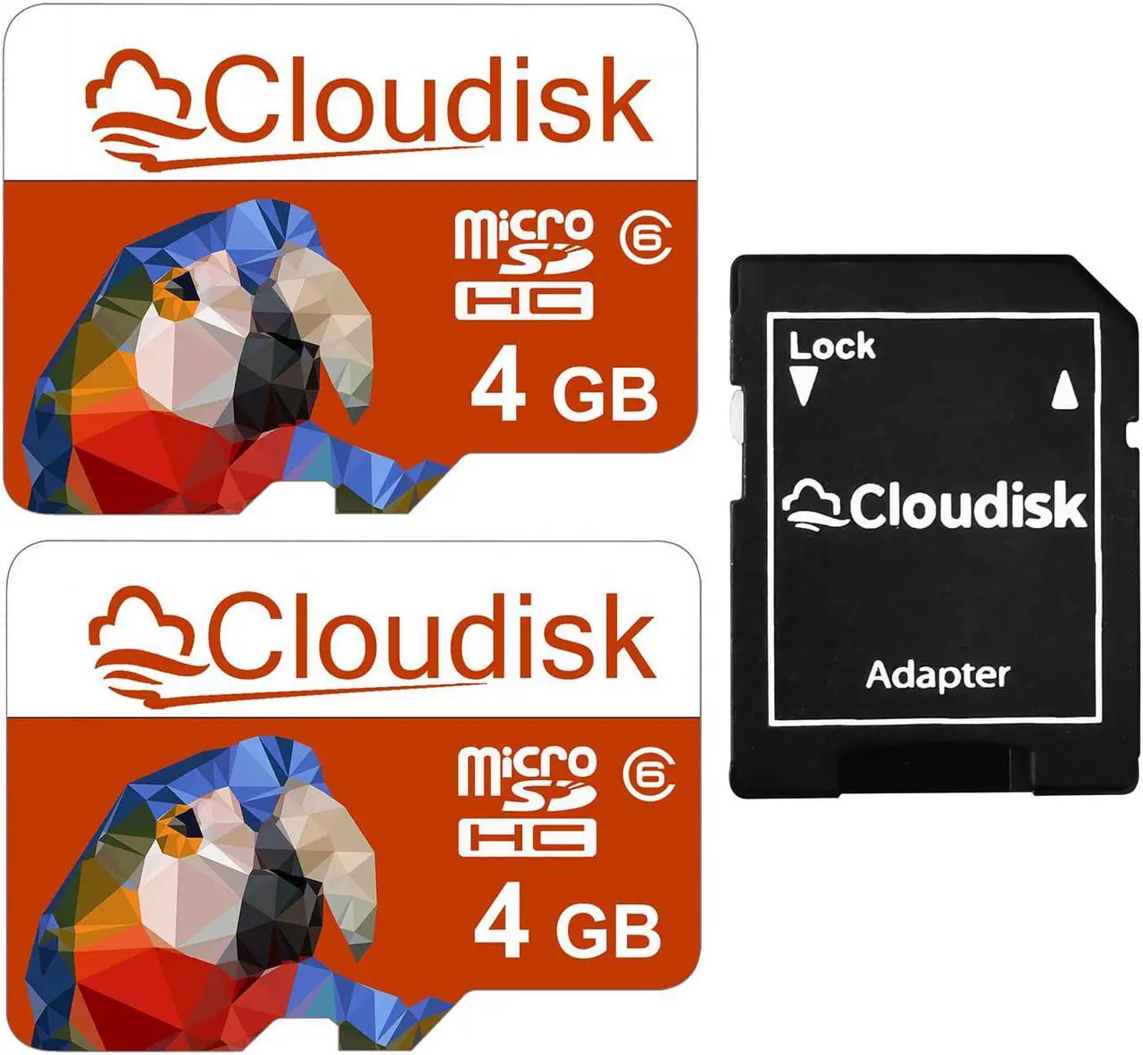 Cloudisk MicroSD Card 4GB 2-Pack With SD Adapter Class 6 MicroSDHC ...