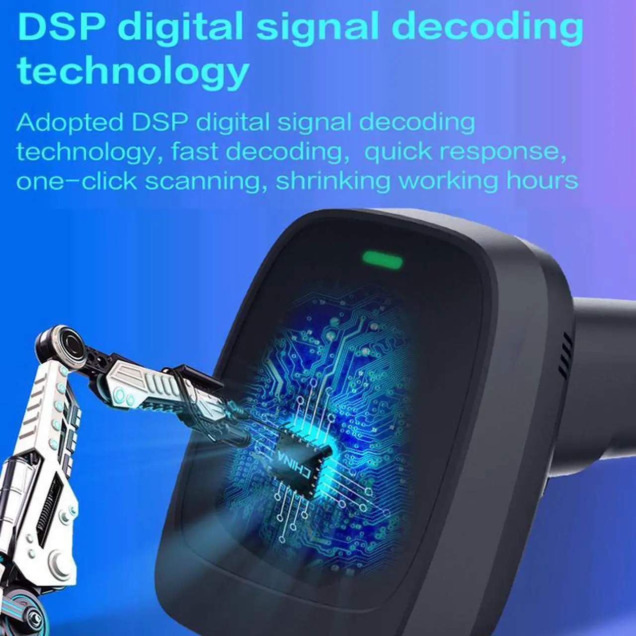 Deli Barcode Scanner 1D Laser Bar Code Reader USB Handheld Support ...