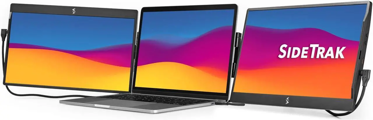 SideTrak Swivel Triple Portable Monitor for Laptop | Attachable 14” FHD ...