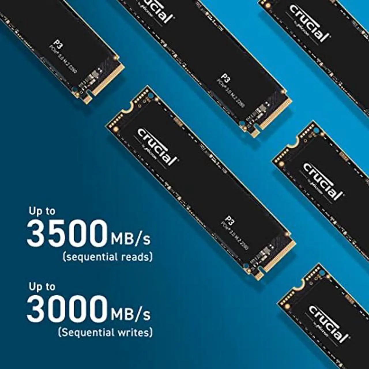 Crucial P3 1TB PCIe Gen3 3D NAND NVMe M.2 SSD, up to 3500MB/s ...