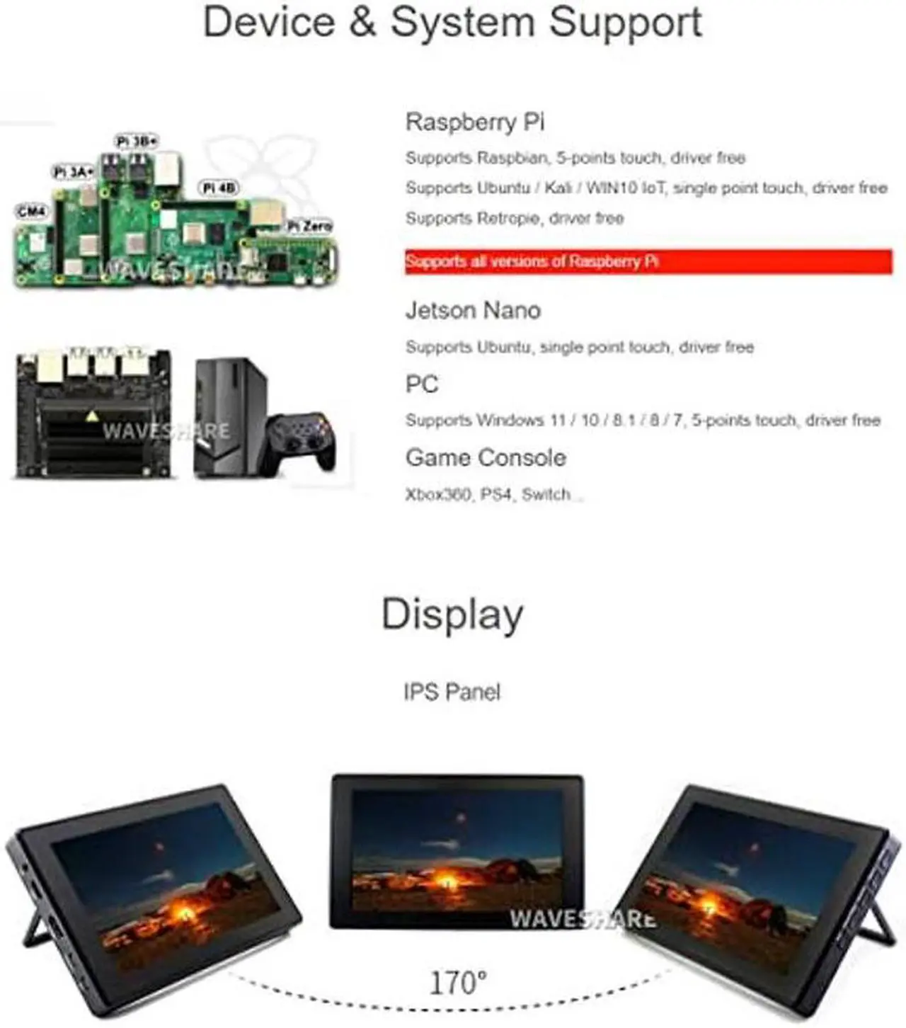 [Latest Version] Waveshare 7inch Capacitive Touch Screen LCD Monitor ...