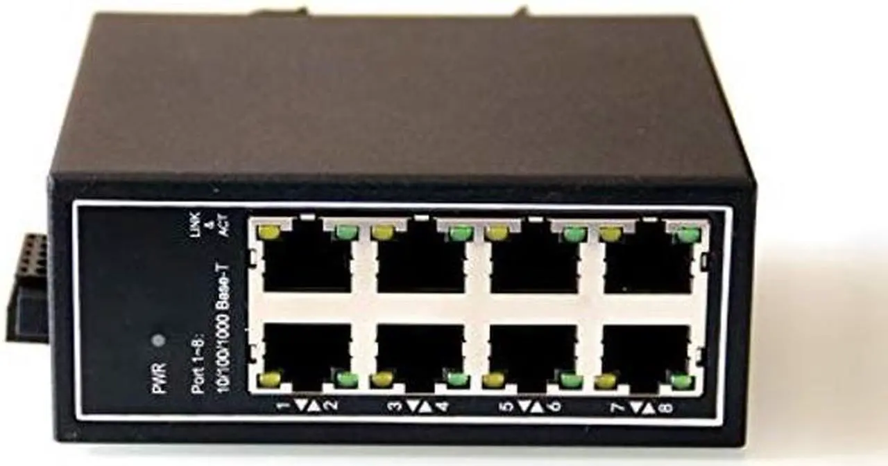 WIWAV WDH-8GT-DC 10/100/1000Mbps Unmanaged 8-Port Gigabit Industrial Ethernet Switches with DIN ...