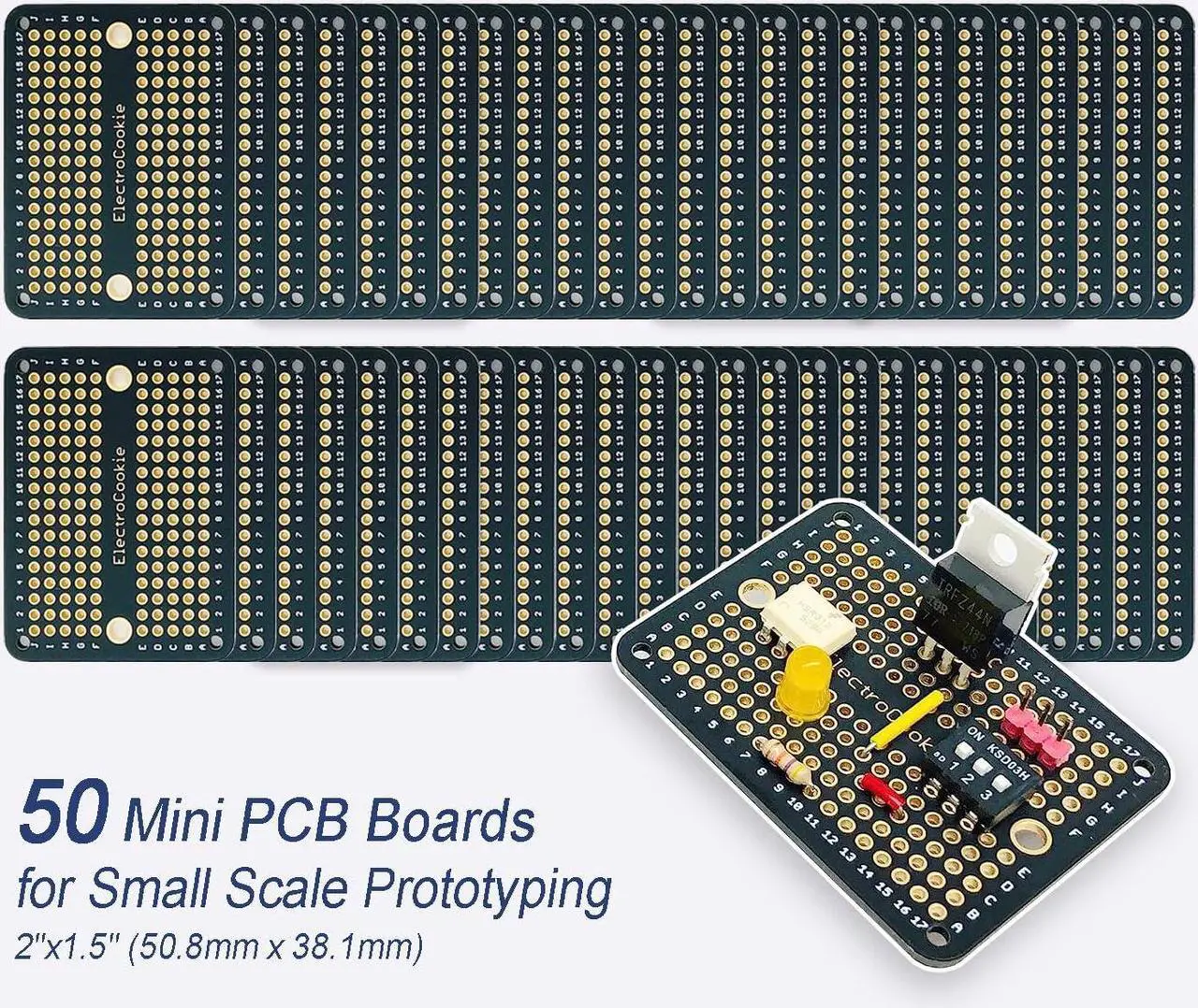 ElectroCookie Mini PCB Prototype Board Solderable Breadboard for DIY ...