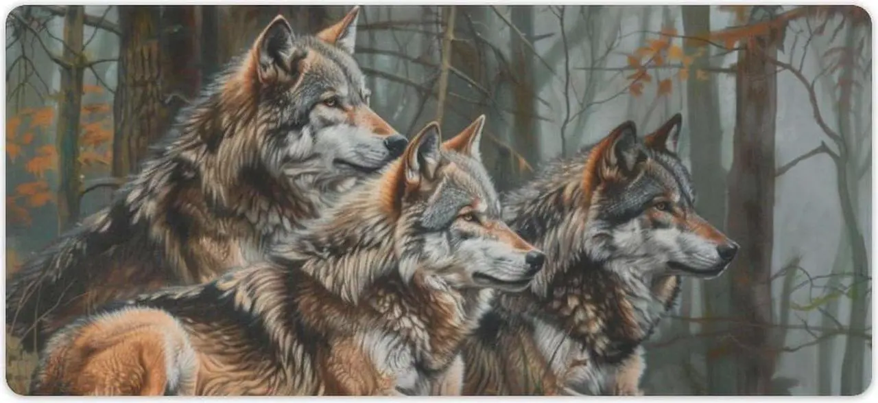 QEOPGNE Gaming Mouse Pad Large Mousepad Animals Wolf Mountain Wolves ...