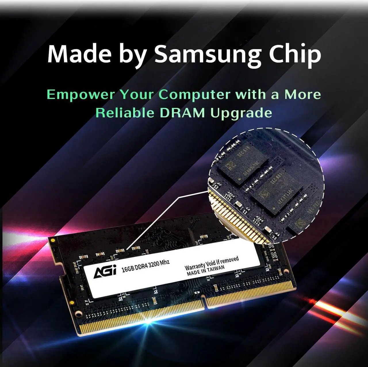 AGI SD138 16GB DDR4 SO-DIMM 3200MHz CL22, 260-pin for Computer Memory ...