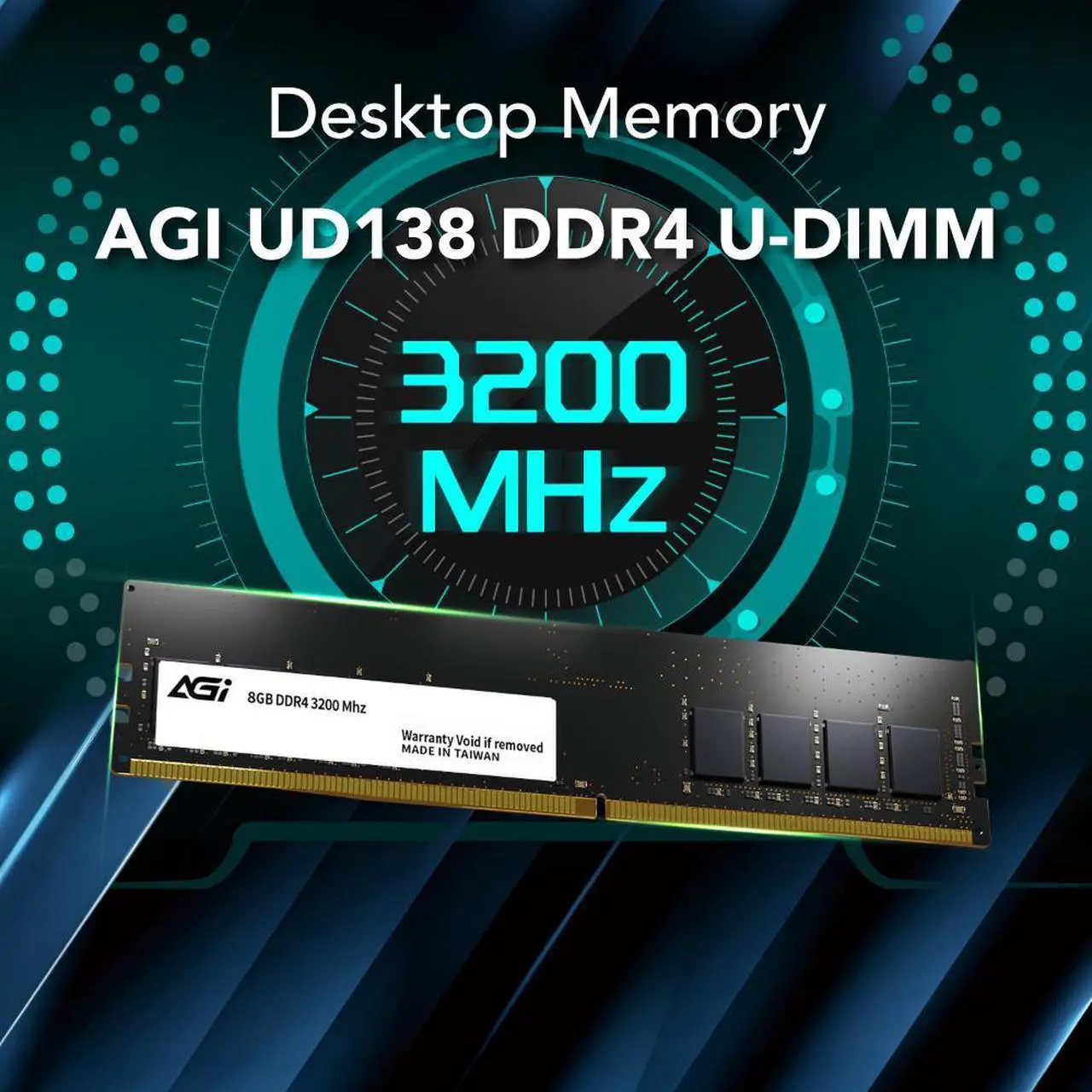 AGI UD138 8GB 288-Pin PC RAM DDR4 3200 (PC4 25600) with Desktop Memory ...