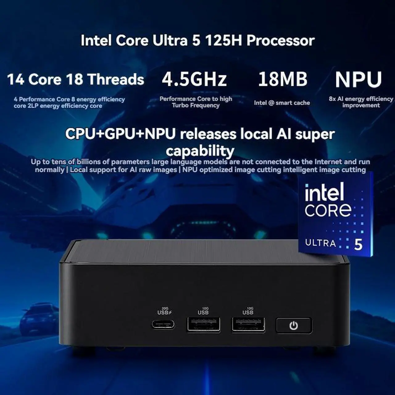 ASUS NUC 14 Pro RNUC14RVKU50000UI Core Ultra 5 125H, Intel ARC Graphics ...