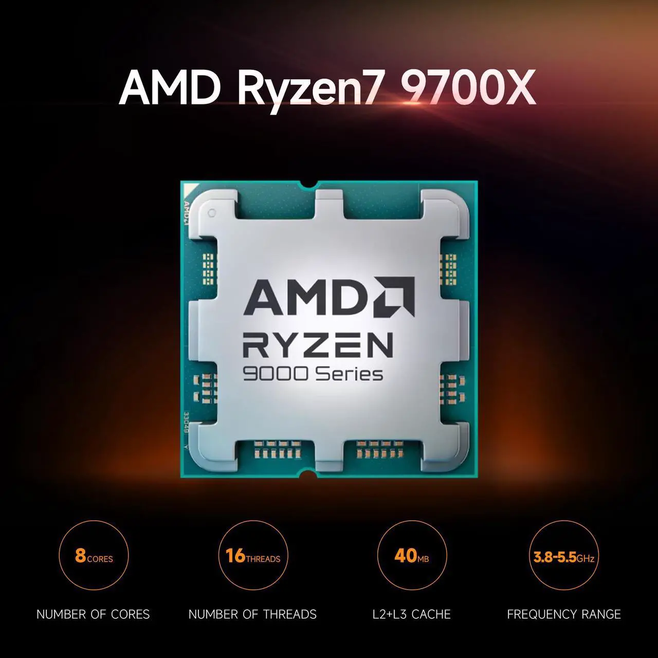 VTG Gaming PC Ryzen7 9700X (up to 5.5GHz),Radeon RX 7700 XT 12G, 1TB ...