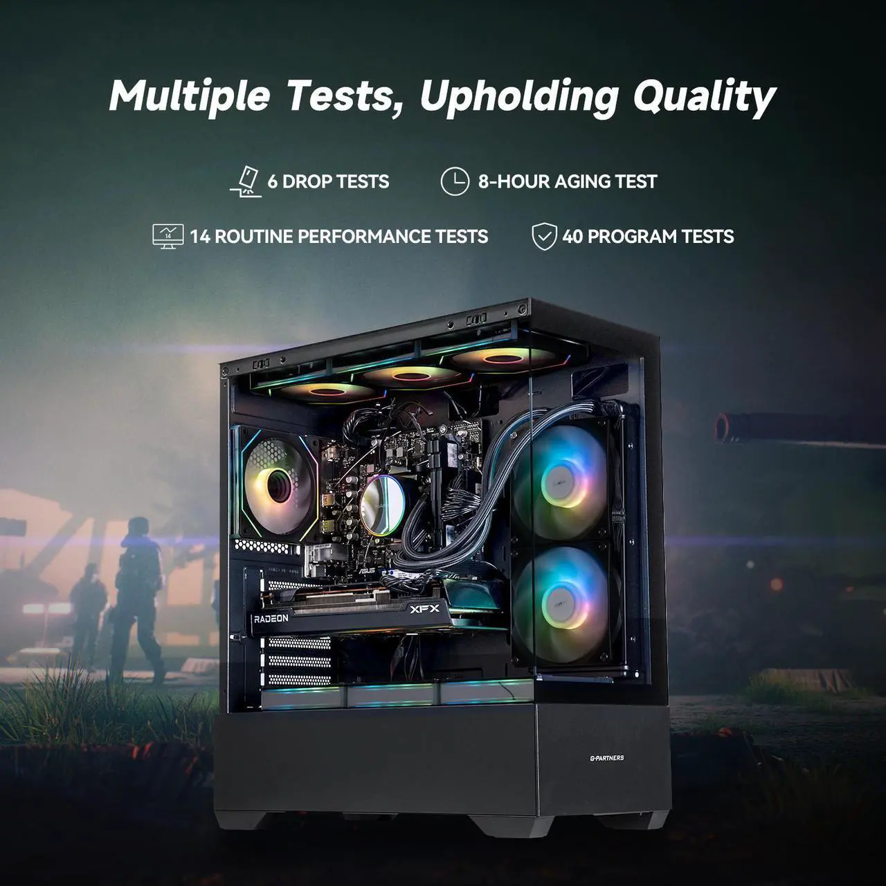 VTG Gaming PC, Ryzen 5 9600X, Radeon RX 7700 XT 12G , 32GB DDR5 1TB SSD NVMe ,850W GOLD PSU, Wi ...