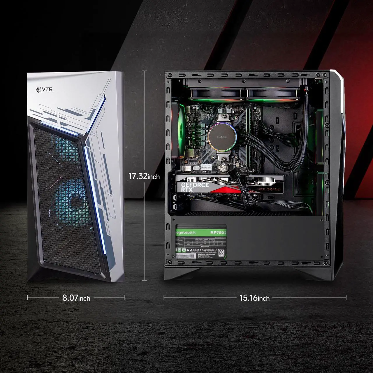 VTG Gaming PC Ryzen7 5700X , NVIDIA RTX4060 , 32GB DDR4 , 1TB SSD NVMe ...