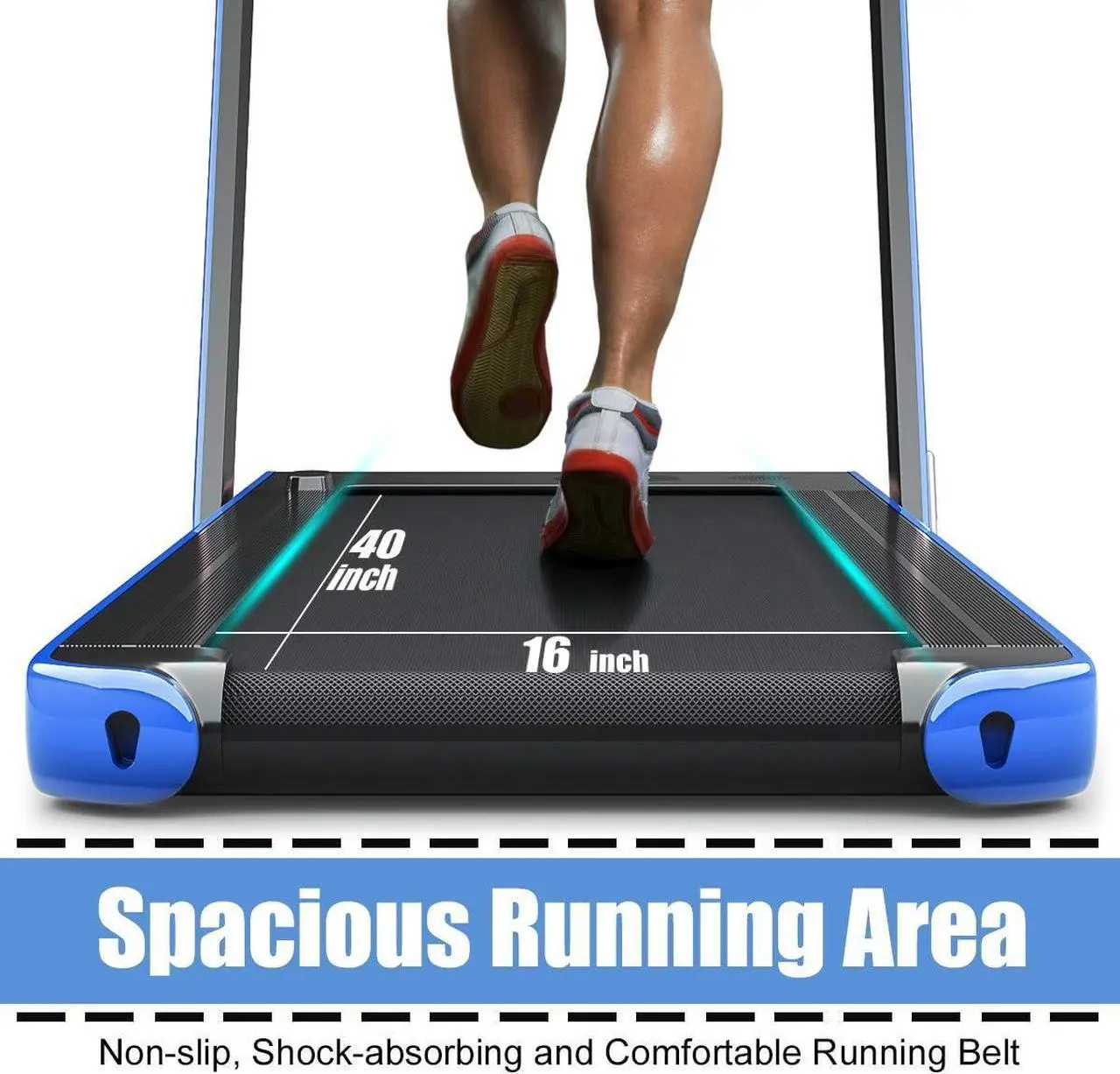 GYMAX Walking Pad, 2.25HP Foldable Treadmill with Smart App & Remote ...