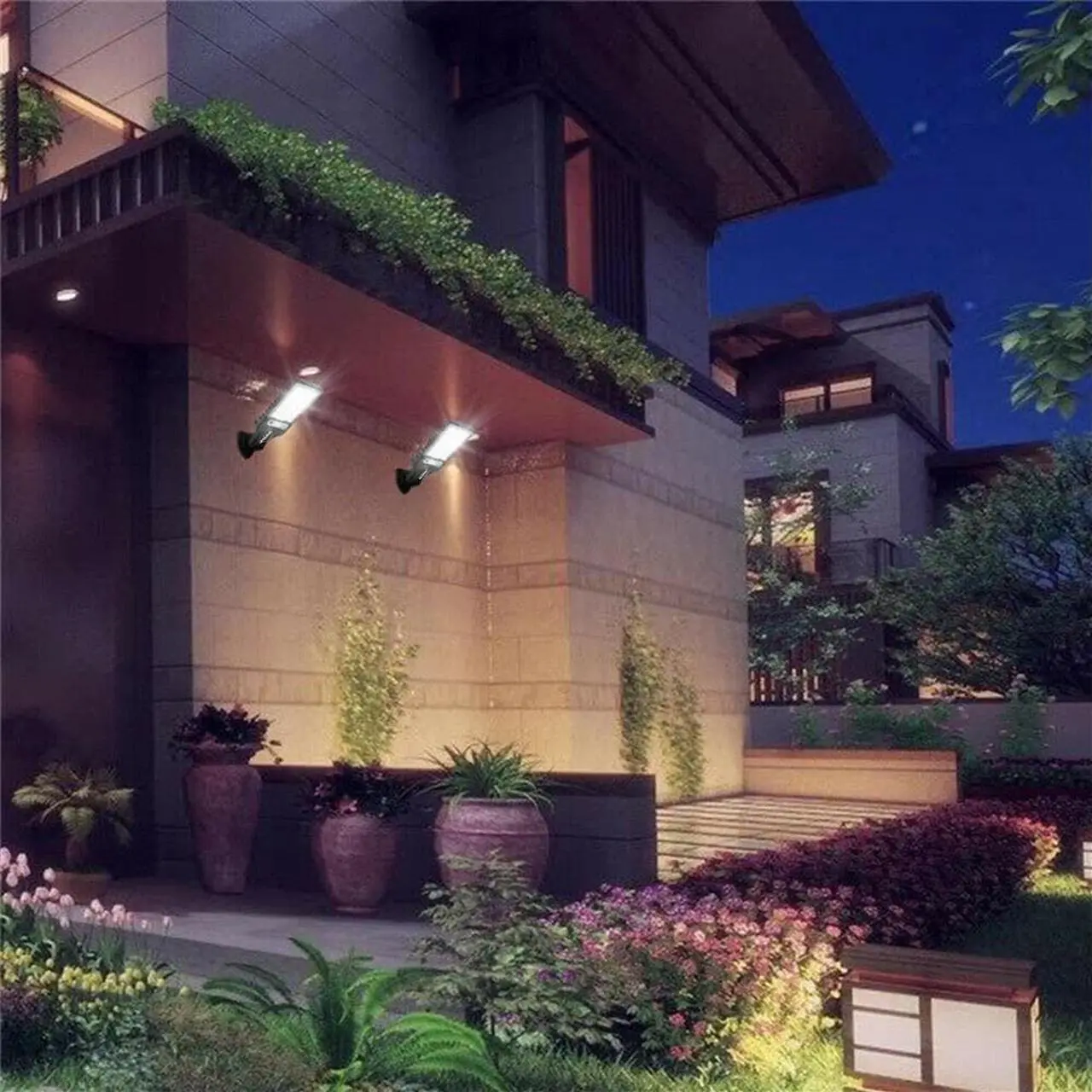 UMEXUS LED 108 COB Solar Power Wall Light Outdoor IP67 Waterproof PIR ...