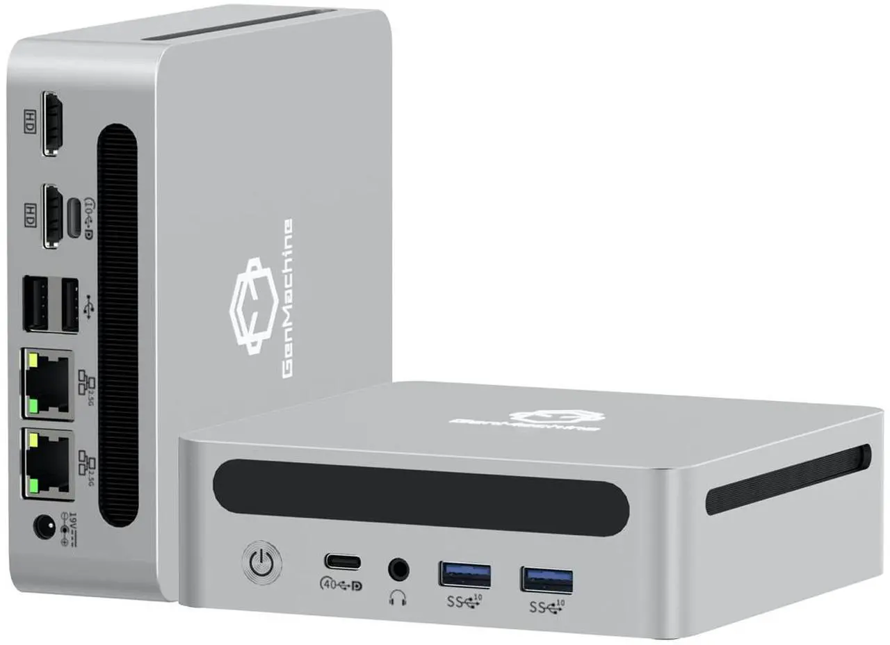 GenMachine Mini PC AMD Ryzen 7 7735HS (up 4.75GHz), 32GB LPDDR5 6400MHz, 512GB SSD, USB4.0, Dual ...