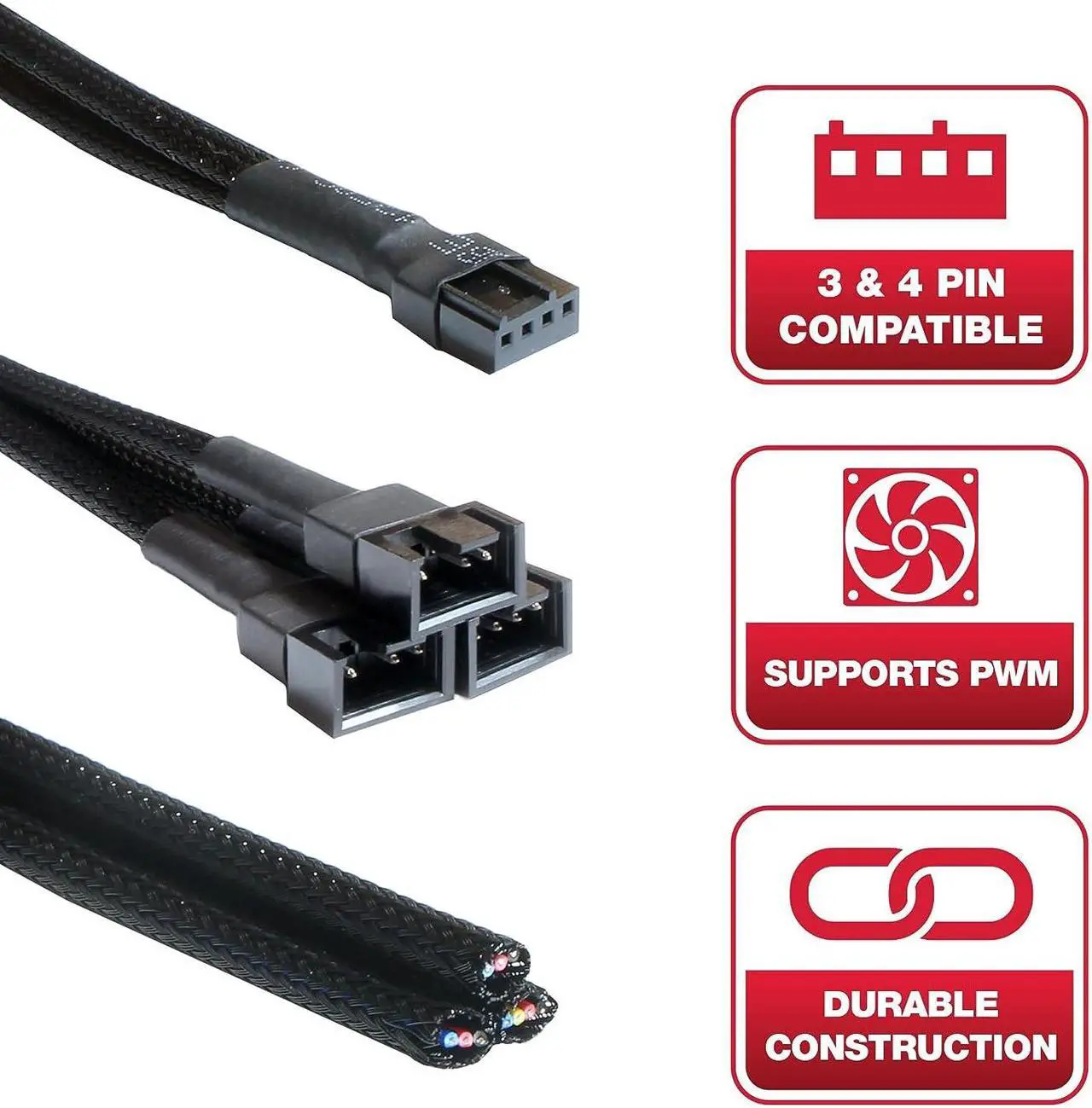 BUYMINERS.CA PC Fan Splitter Extension Cable - 1 to 3 PWM Fan Splitter ...