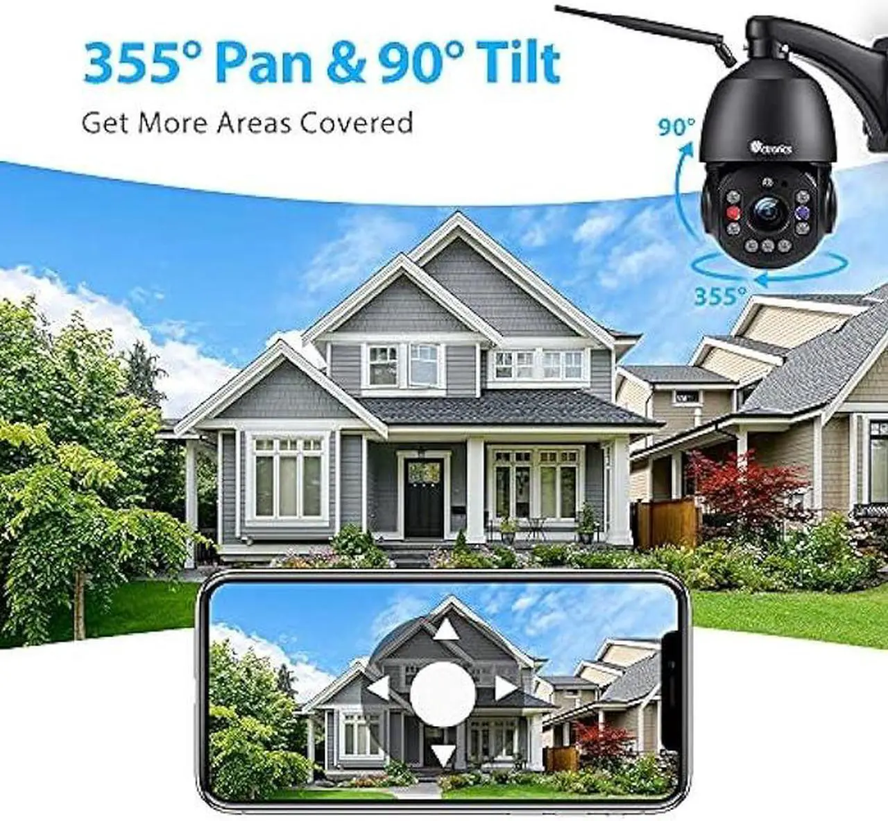 Ctronics 5MP 30X Optical Zoom Security Camera Outdoor, PTZ WiFi IP Dome ...