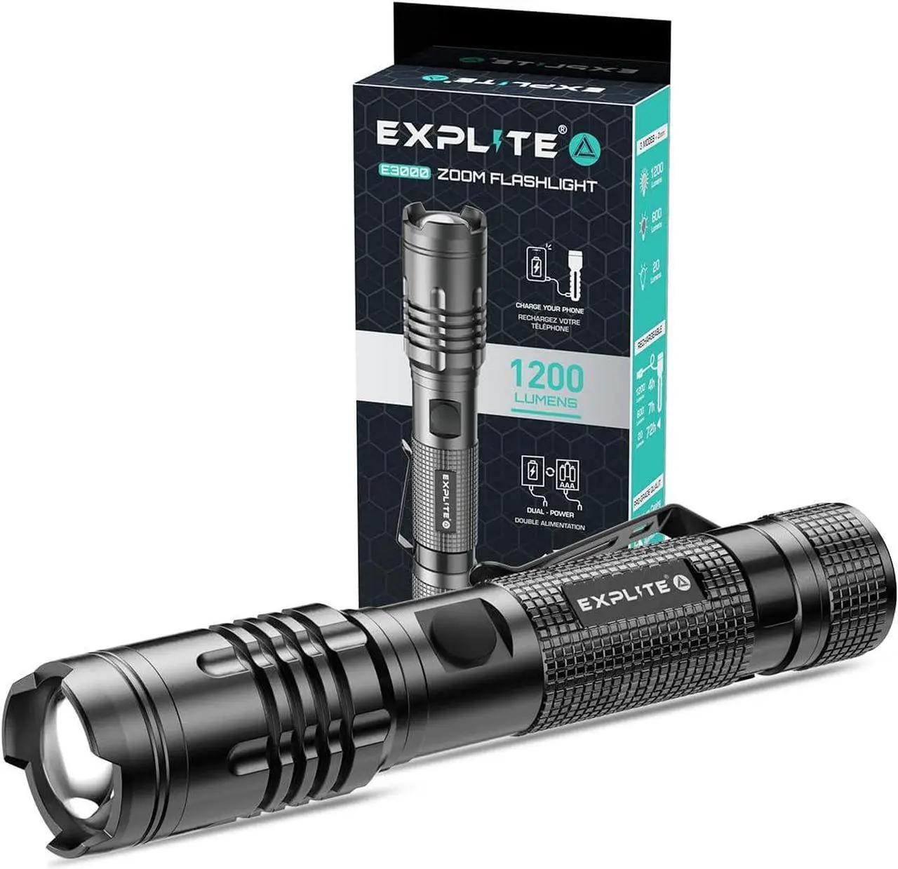 Rechargeable Flashlight Multifunctional USB-C with Diffuser Cap ...