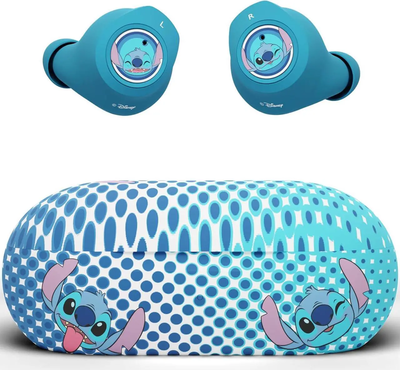 Disney Lilo and Stitch Bluetooth Earbuds w/Charging Case- Wireless Headphones w/Built-in Mic+ Up ...