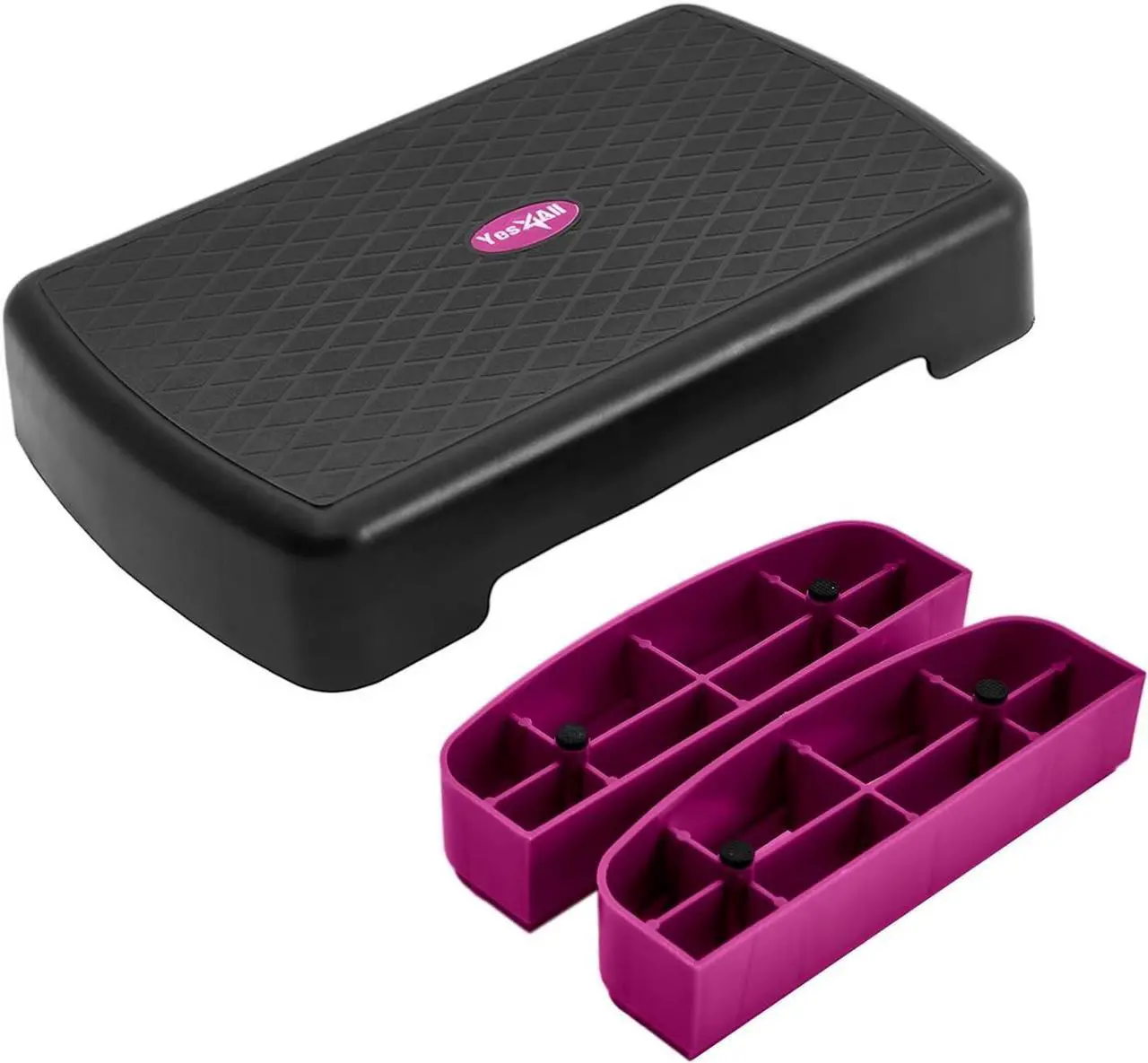 Yes4All 18.9" Aerobic Exercise Step Platform with 2 Risers, Adjustable ...