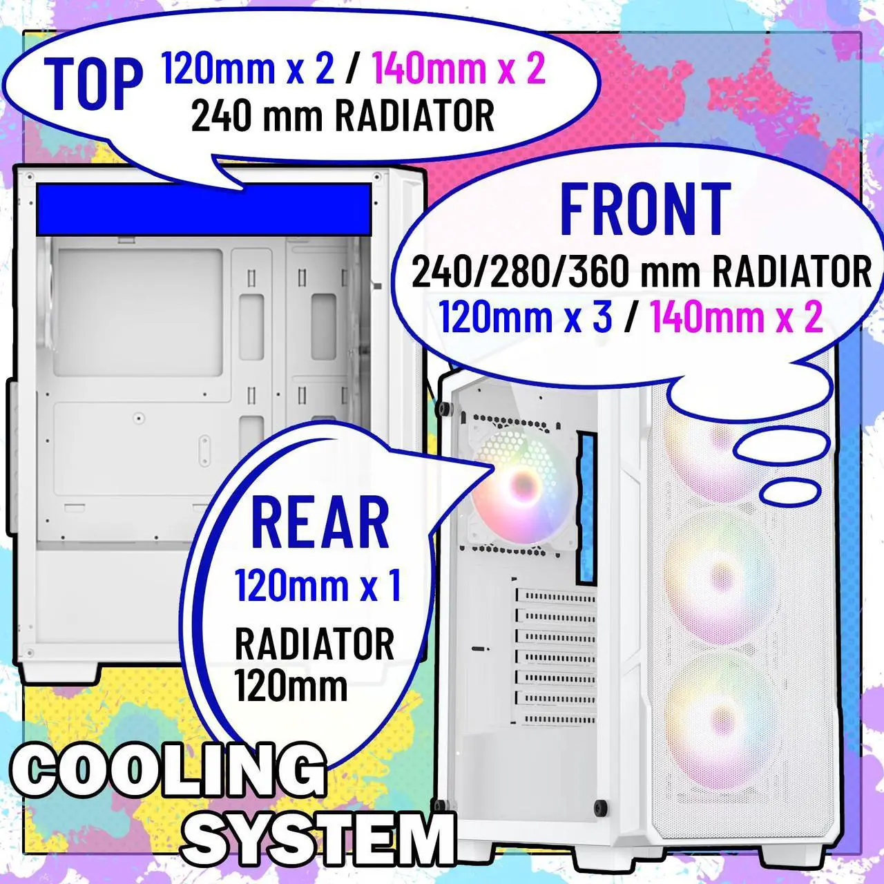 Raidmax V212 ATX Gaming PC Case, White, Mesh Front Panel, Tempered ...