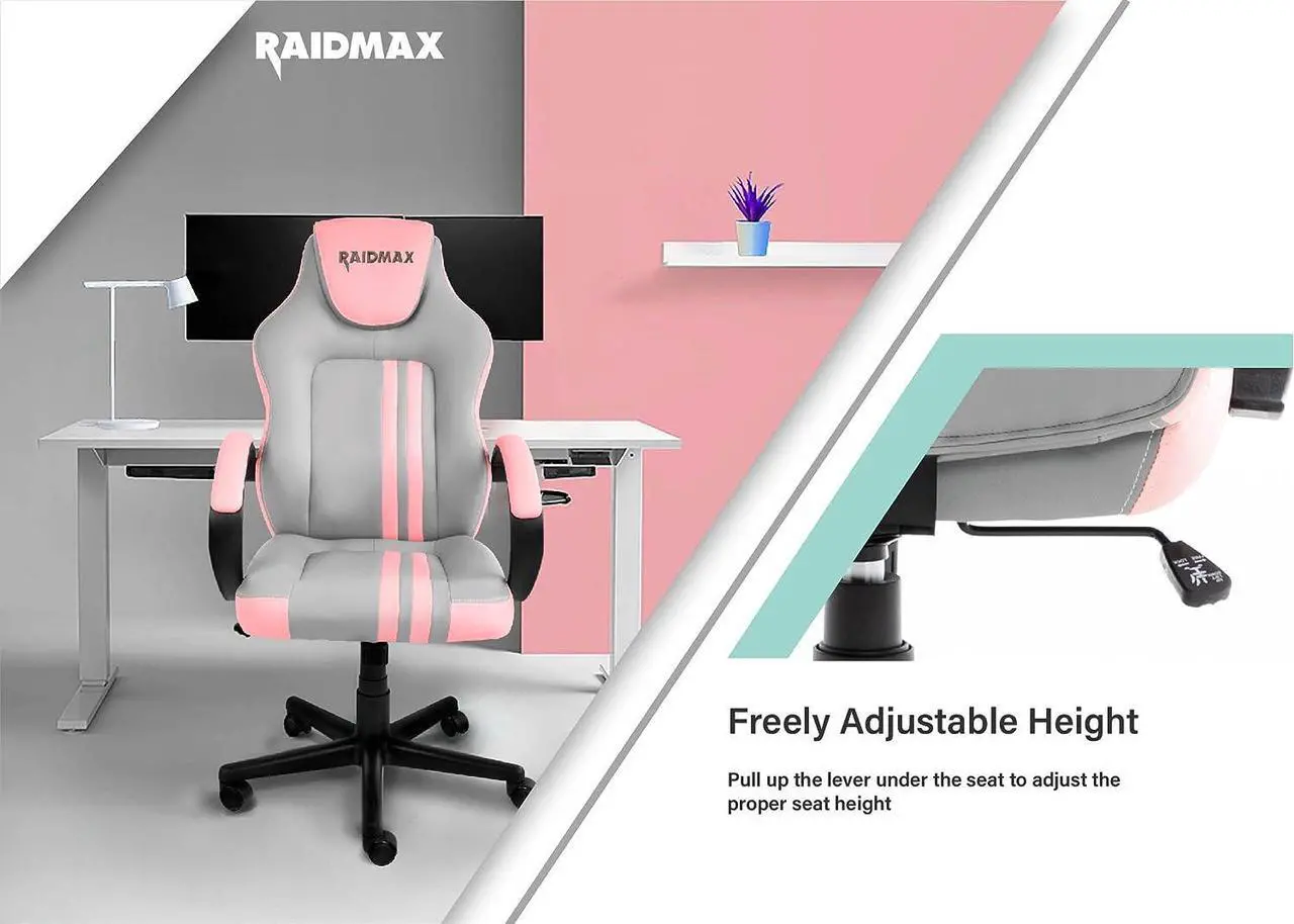 Raidmax DK290 Computer-Gaming-Chairs, Office Compact Size, PU Leather with Padded Arm Rest ...