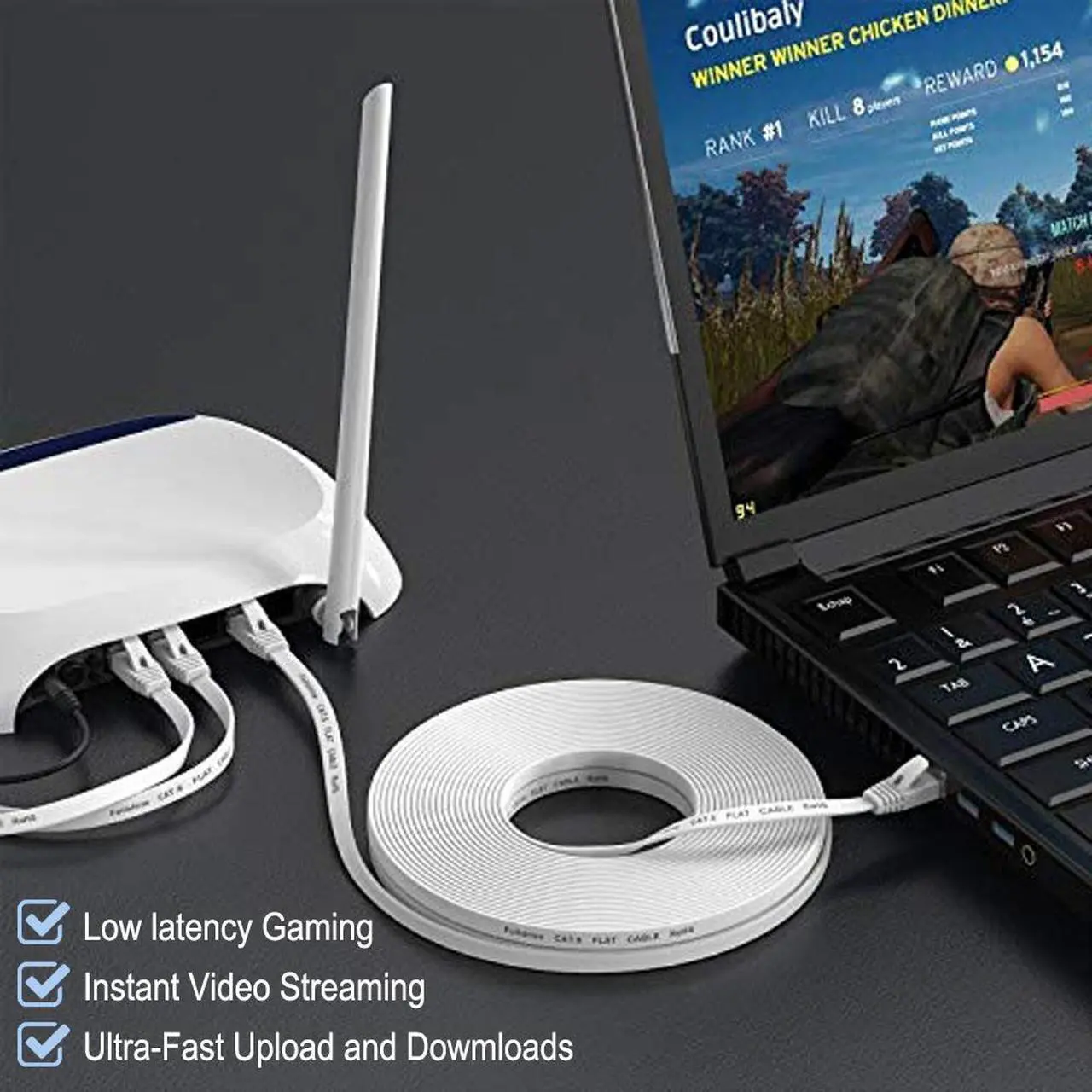 15M Cat6 Ethernet Cable, Long Internet Cables High-Speed Patch Cord ...