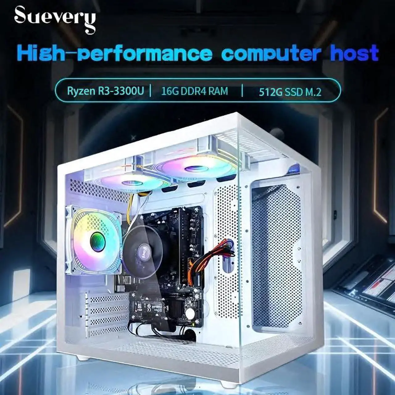 SUEVERY - Gaming desktop computer - AMD Ryzen 5 5600G 6 core 3.9GHz ...