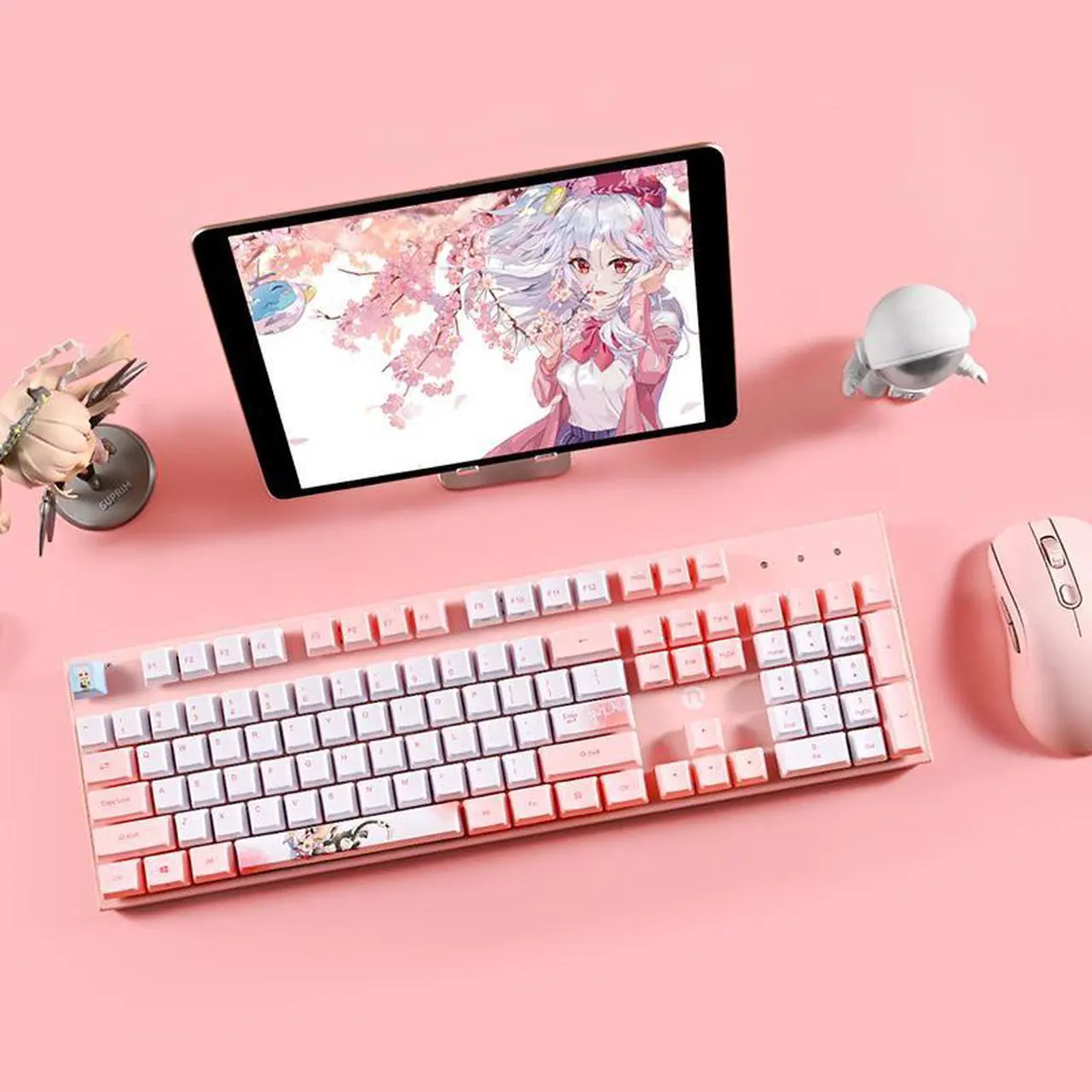 NINGMEI Gk91 Gaming Mechanical Keyboard With Black Switch, Pink Wired ...