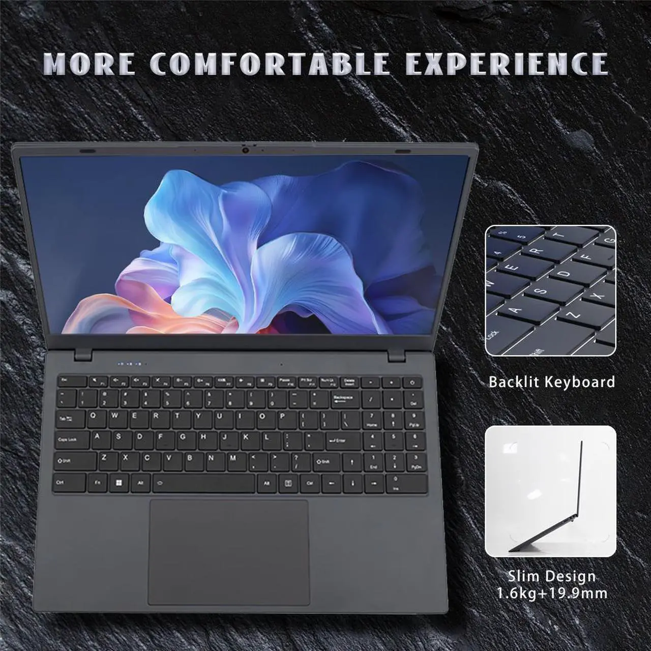 Ningmei NL100P Laptop Computer, 15.6 Inch Notebook with Intel Quad-Core ...