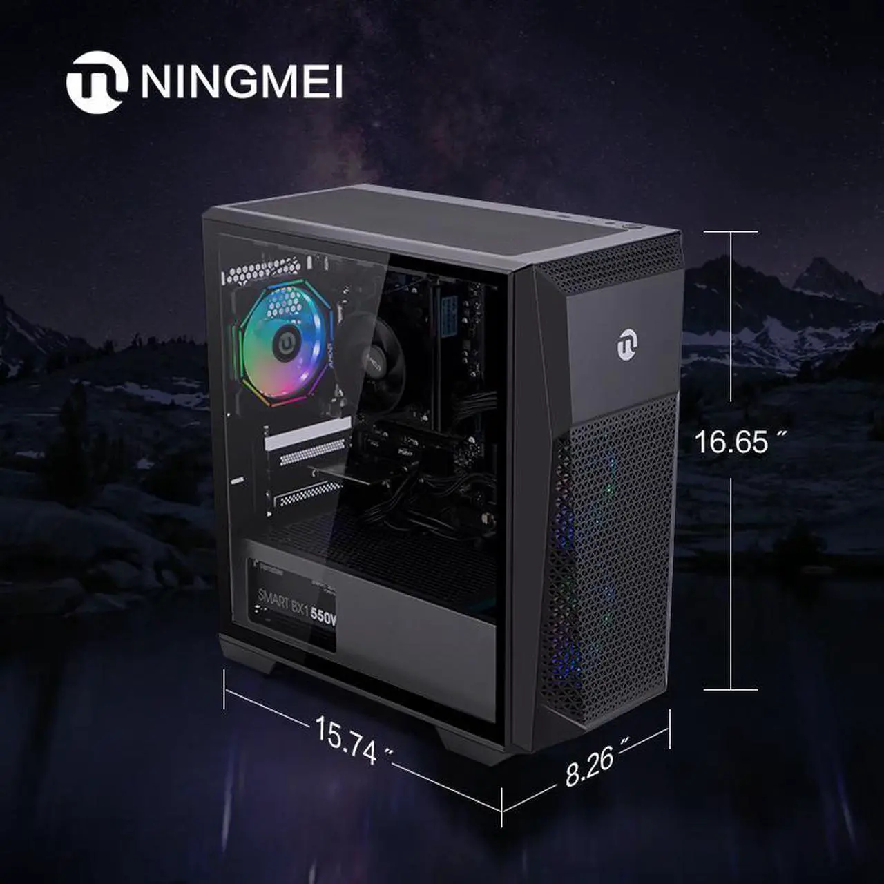 Ningmei Gaming PC Desktop AMD Ryzen 7 5700G (Up to 4.6GHz) CPU, 6RGB ...