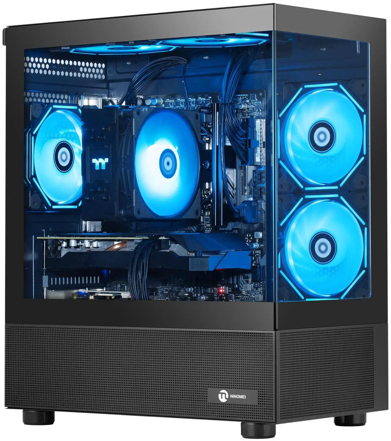 NINGMEI Gaming PC Desktop Computer, AMD Ryzen 5 5500 4.2 GHz,GeForce ...